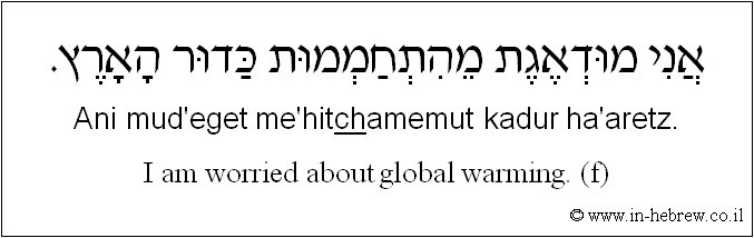 Learn Hebrew Phrases with Audio #186: I am worried about global warming ...